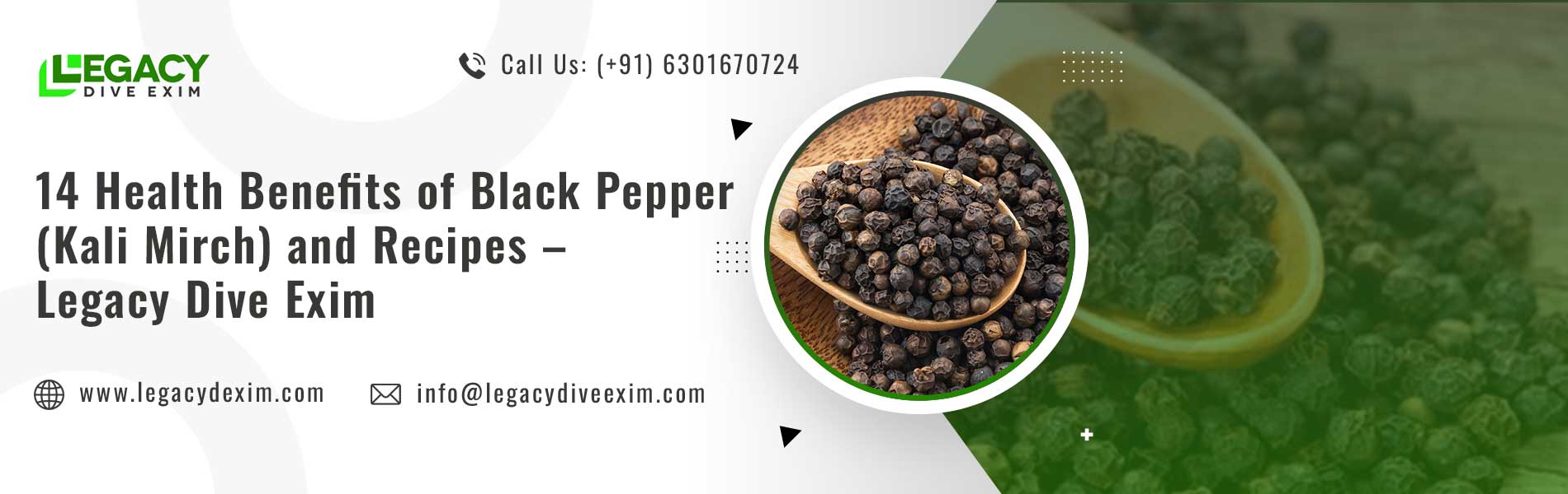 14 Health Benefits of Black Pepper (Kali Mirch) and Recipes – Legacy ...